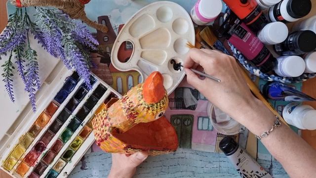 Пасха 2026. Утка из папье маше. Роспись.Сделай сам