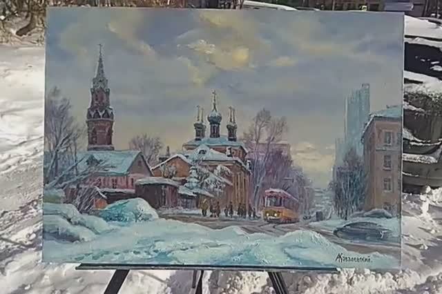 564. Зимний вид на Преображенский Вал 50х70, х.м., 2026