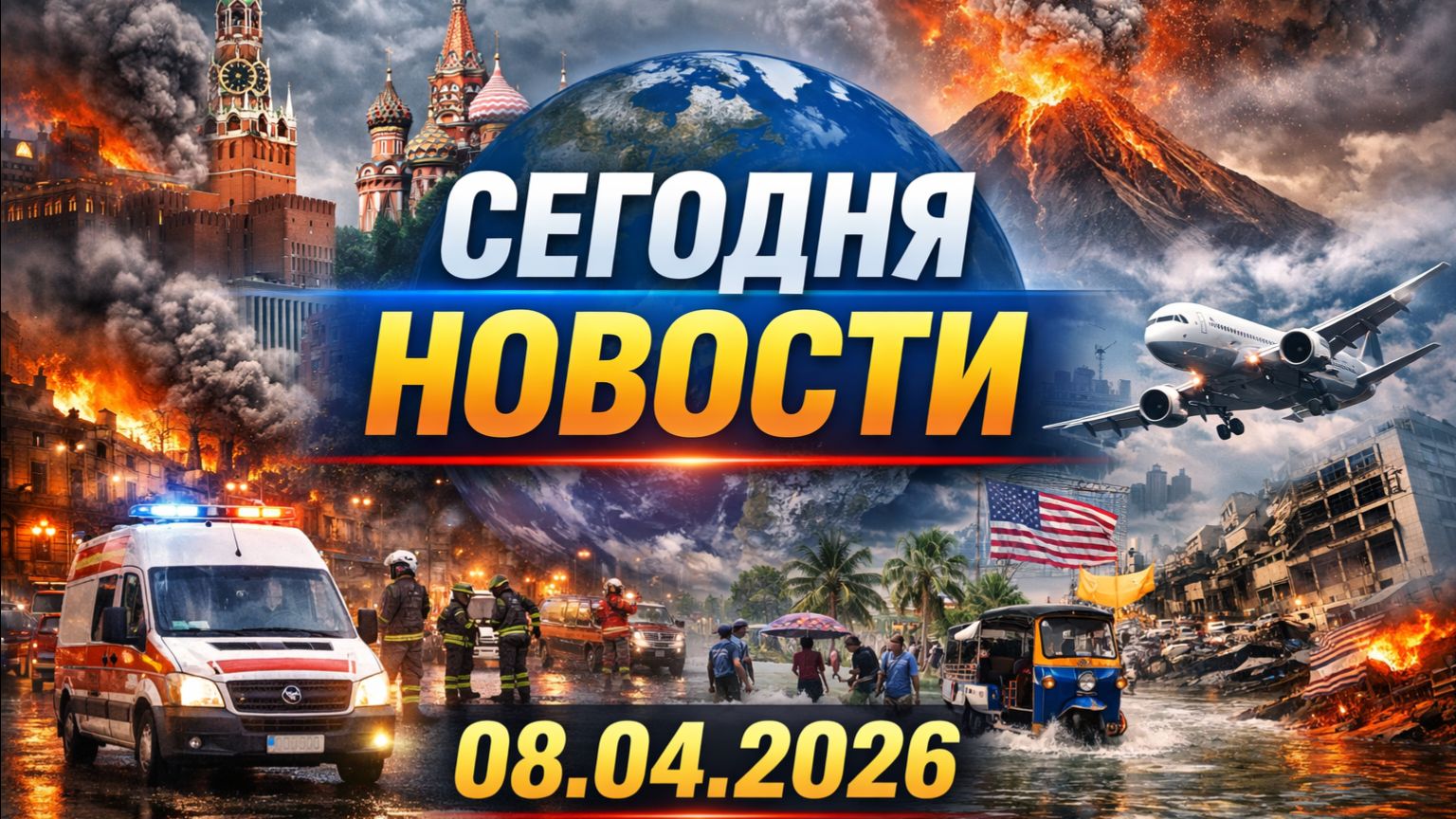 Сегодня Новости 08.04.2026 - Россия, Москва, ЧП, Катаклизмы, События Дня, Таиланд Индия США Европа
