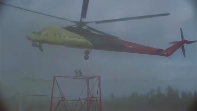 Вертолёт Ми-10К авиакомпании «ЮТэйр» за работой.