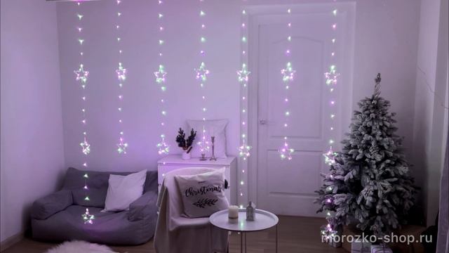 Световой занавес ЗВЕЗДНЫЙ ДОЖДЬ, 415 разноцветных микро LED-огней, 2х2+5 м, AVX100700-1