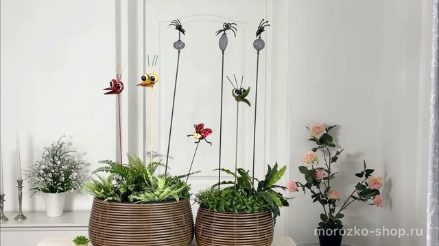 Садовый штекер ЗАБАВНАЯ ПТИЧКА металл, жёлтая, 80 см, 2034399-1