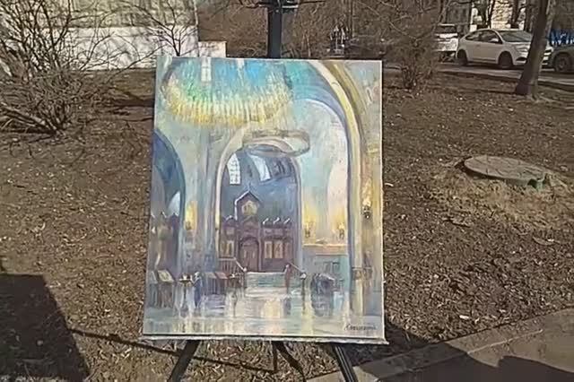 567. Интерьер храма Саввы Сторожевского 60х50, х.м., 2026