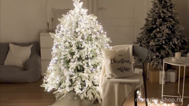 Светодиодная гирлянда КАПЕЛЬКИ - СЕРЕБРЯНАЯ НИТЬ, 1440 тёплых белых мини LED-огней, 14, AX5700140