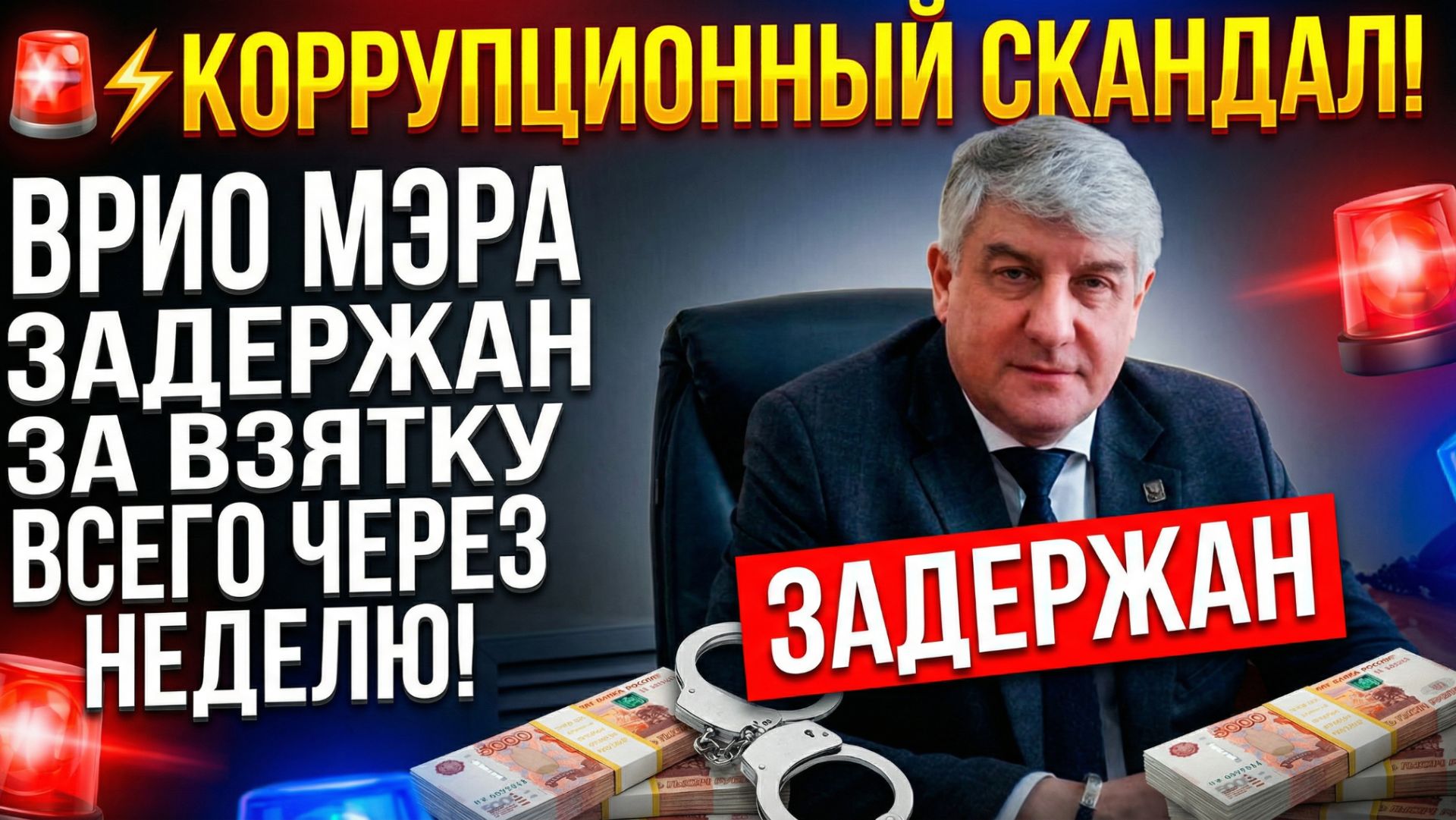 🚨⚡КОРРУПЦИОННЫЙ СКАНДАЛ! ВРИО МЭРА ЗАДЕРЖАН ЗА ВЗЯТКУ ВСЕГО ЧЕРЕЗ НЕДЕЛЮ!