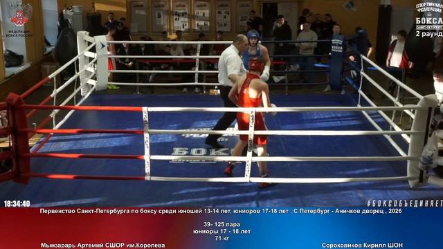 125 71 кг Мынзарарь Артемий СШОР им.Королева Сороковиков Кирилл ШОН