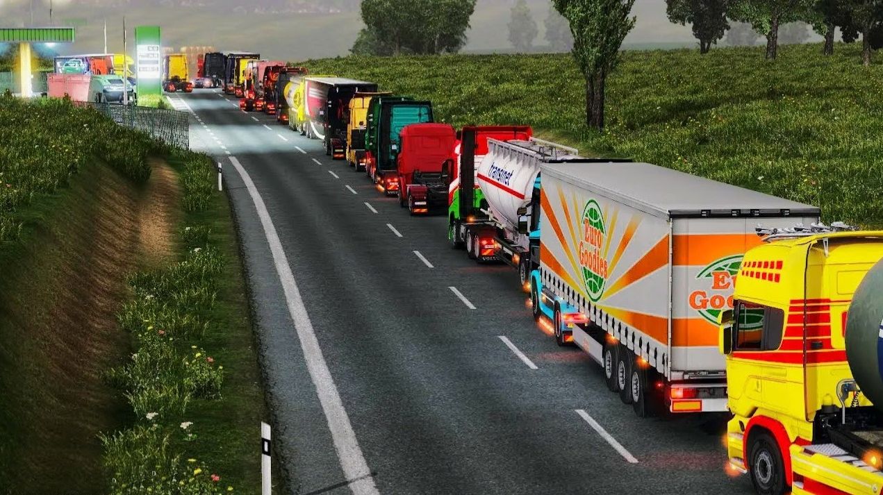 ETS 2 MP Gameplay - 2 Серия! Пытаемся выбраться из Дуйсбурга в час-пик!! Дураки везде!!