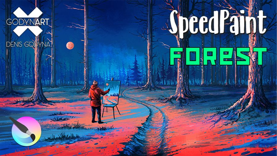 Как нарисовать лес в Krita