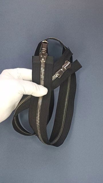 Молния двойная, разъемная, 90 см, Т-8, черная/никель, Артикул 05739