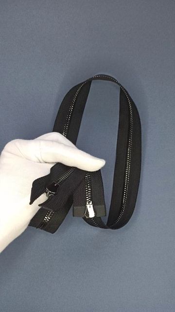 Молния двойная, разъемная, 75 см, Т-5, черная/черный, Артикул 05551