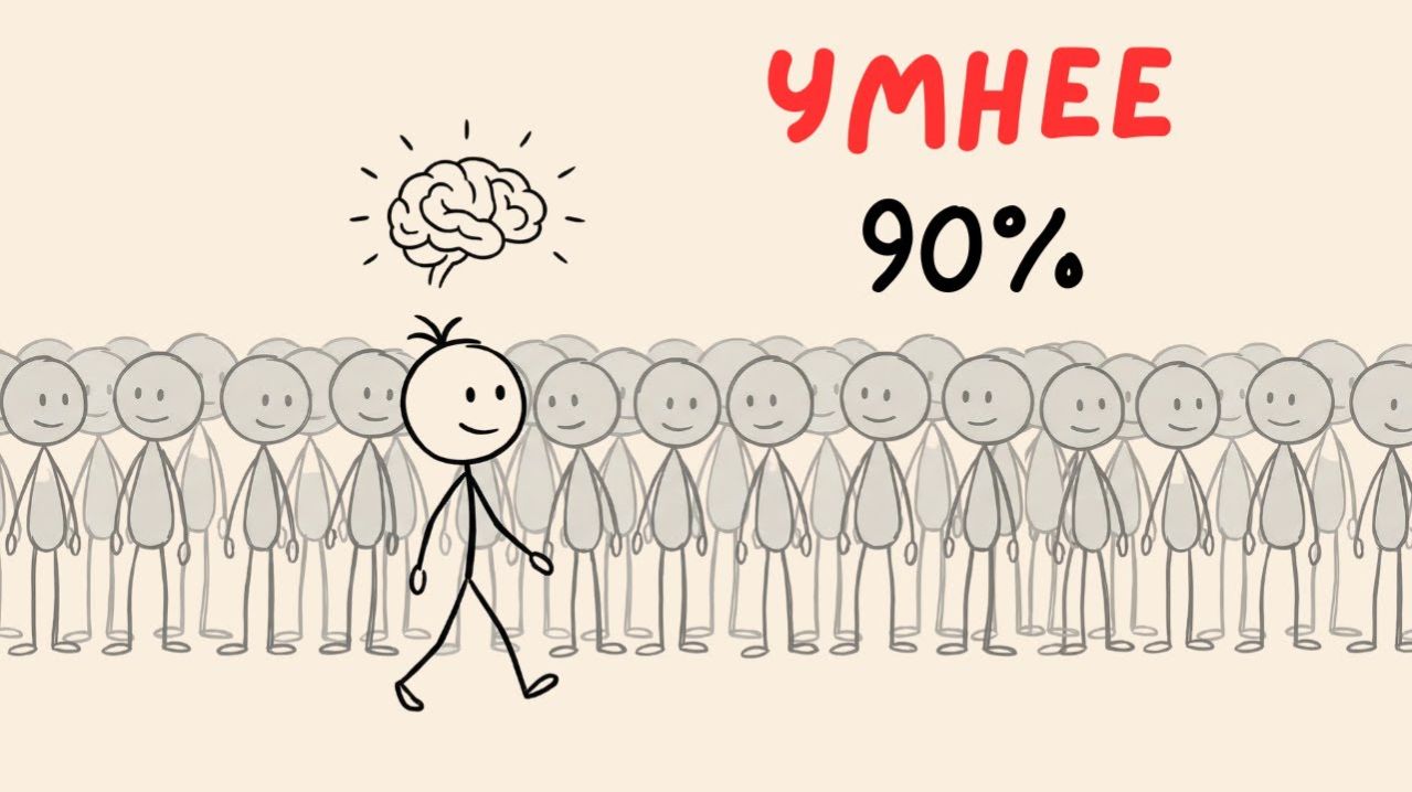 Как стать УМНЕЕ 90% людей за 6 минут. Смотри