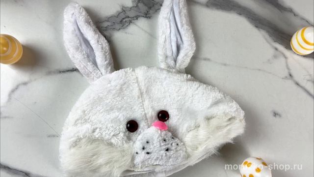 Карнавальная шапочка ЗАЙЧИК, 25 х 28 см, белая, Е91159-белый