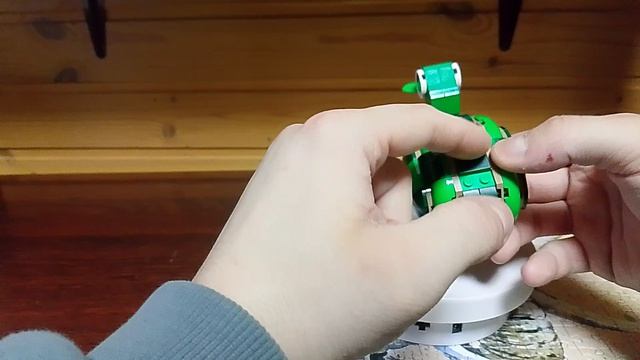 lego turtle with a waterlily