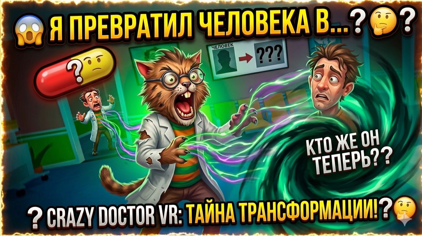 СУМАСШЕДШИЙ КОТ-ДОКТОР! 😹💊 ПРЕВРАТИЛ ПАЦИЕНТА В... (Crazy Doctor-Cat VR)