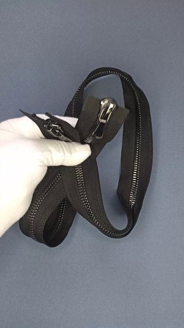 Молния двойная, разъемная, 80 см, Т-8, черная/черный, Артикул 05220