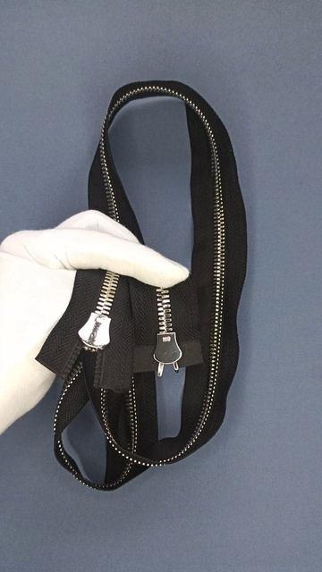 Молния двойная, разъемная, 100 см, Т-8, черная/никель, Артикул 05557