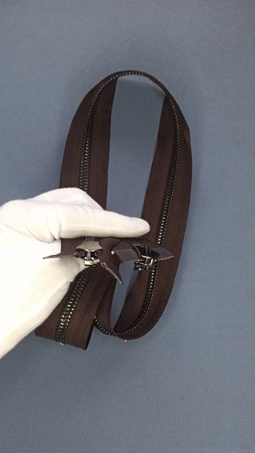 Молния двойная, разъемная, 80 см, Т-8, коричневая/черный, Артикул 03948