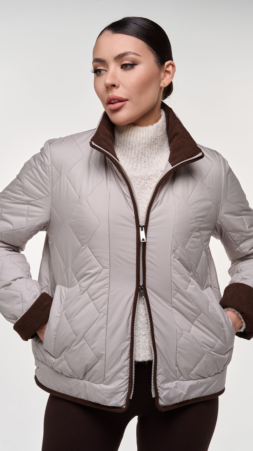 Куртка демисезонная SCANNDI CW6070 (бежевыйкоричневый)