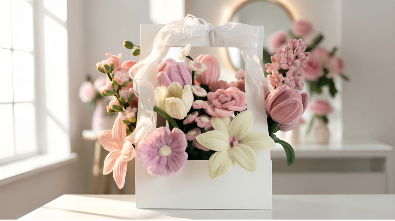 ИЗЯЩНЫЙ БУКЕТ ИЗ СИНЕЛЬНОЙ ПРОВОЛОКИ