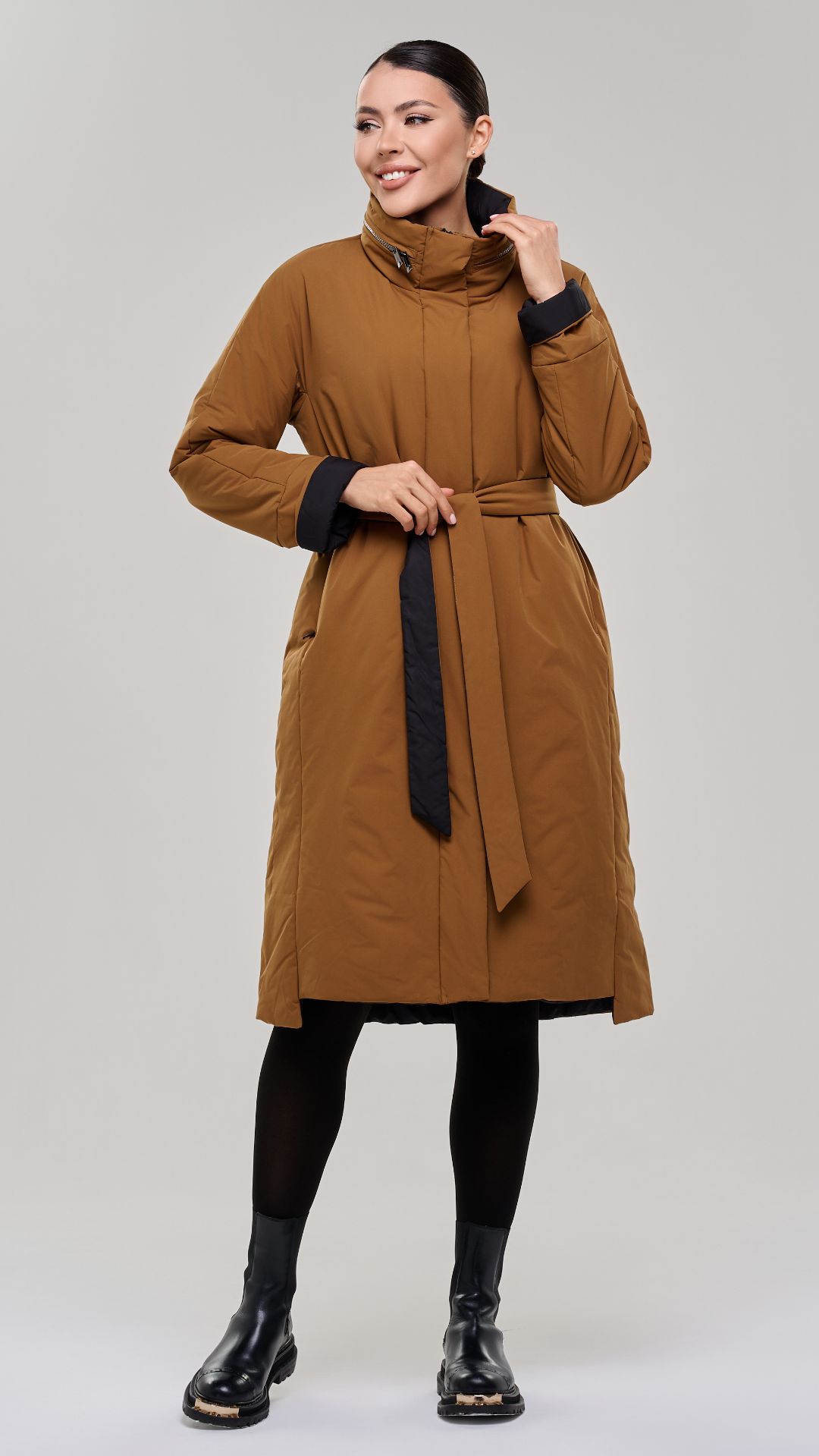 Куртка демисезонная SCANNDI CW6061 (кэмел черный)