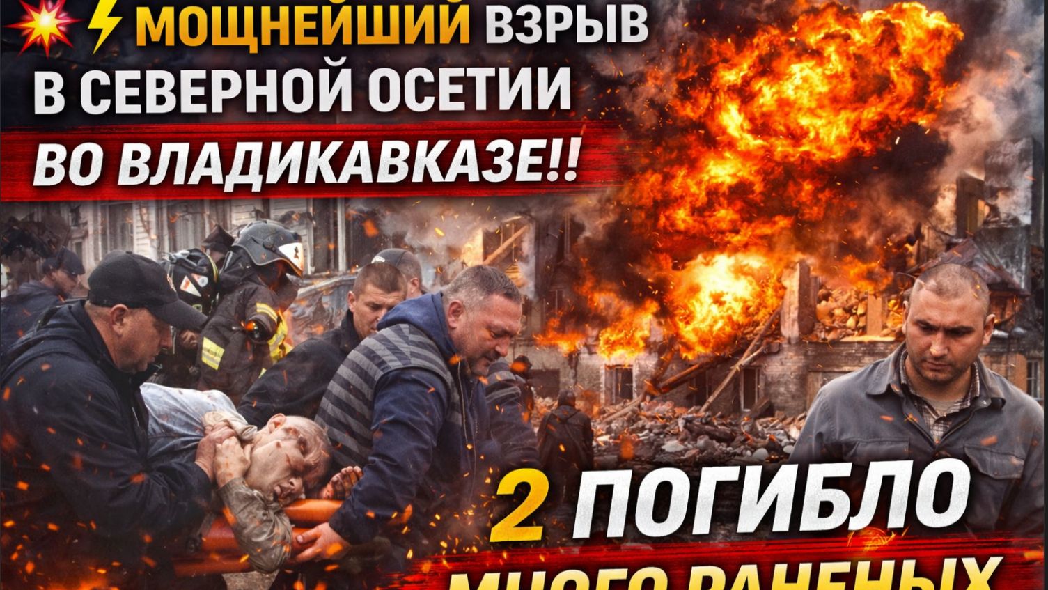 МОЩНЕЙШИЙ ВЗРЫВ В СЕВЕРНОЙ ОСЕТИИ ВО ВЛАДИКАВКАЗЕ!! 2 ПОГИБЛО МНОГО РАНЕНЫХ