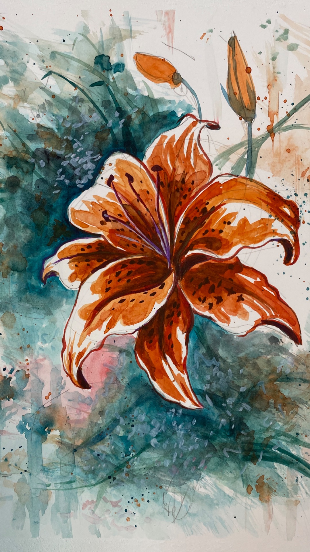 Бесплатнвй МК, рисуем лилию акварелью