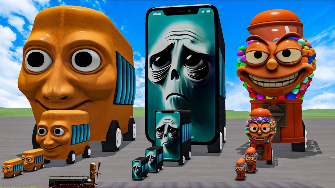 Большой и маленький автобусы Тунг Тунг Сахур против Хотспот бро и Чиклетейра Бисиклетейра. Мультики