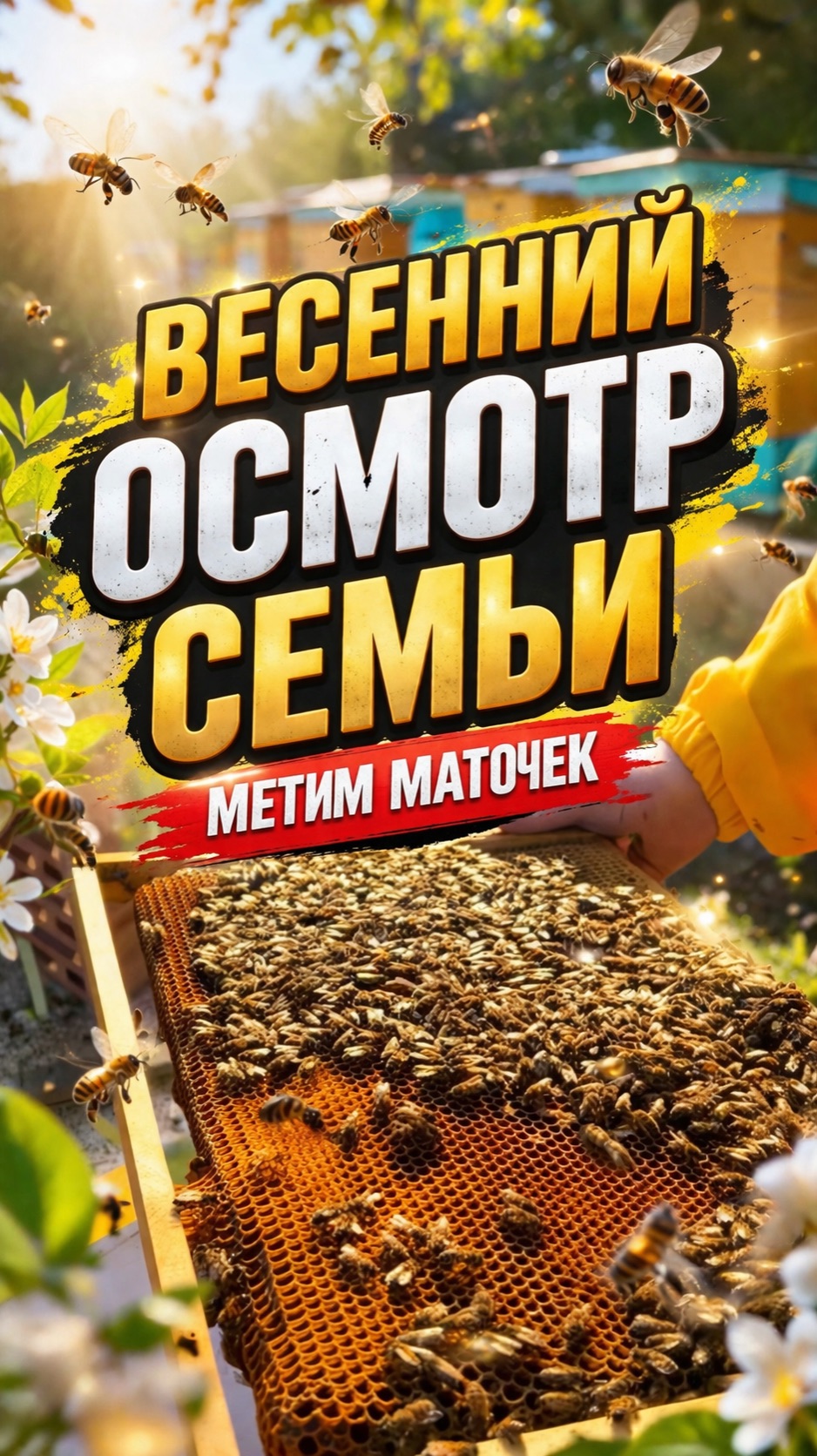 Весенний осмотр пчелосемьи. Метим маточек Бакфаст