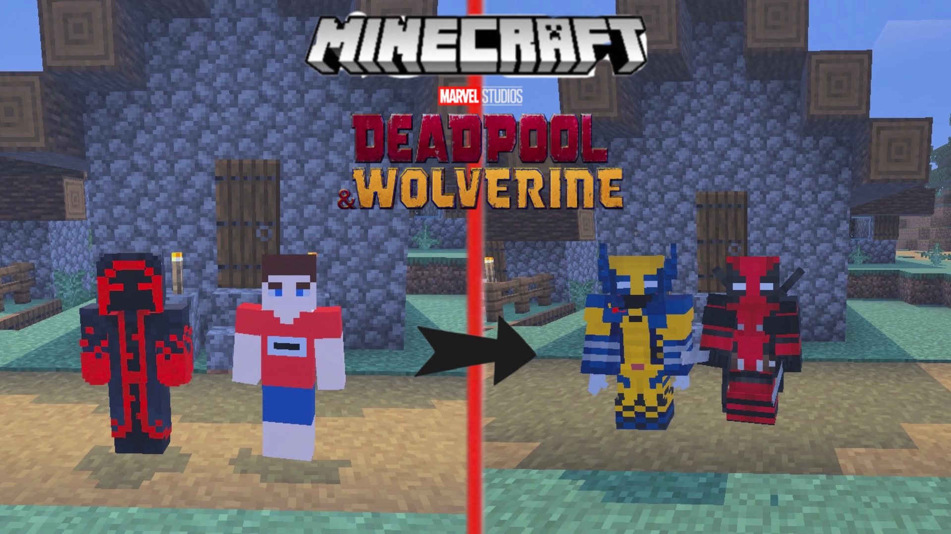 Мы с Harabura Lego превратились в Дэдпула и Росомаху в Майнкрафте | ManeLego minecraft