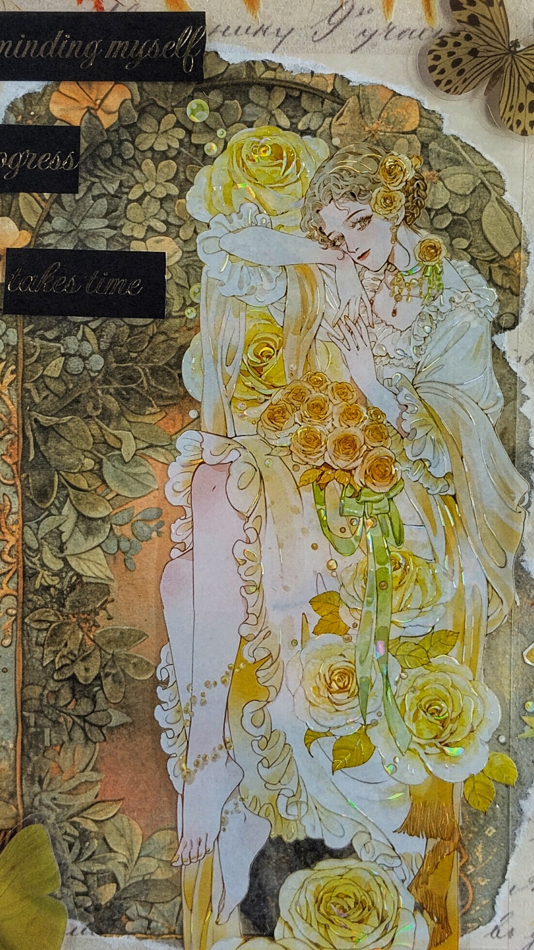 «Золотой топаз» 🌾🌼✨ #скрапбукинг #асмр #природа #весна #цветы #растения #бабочки #творчество