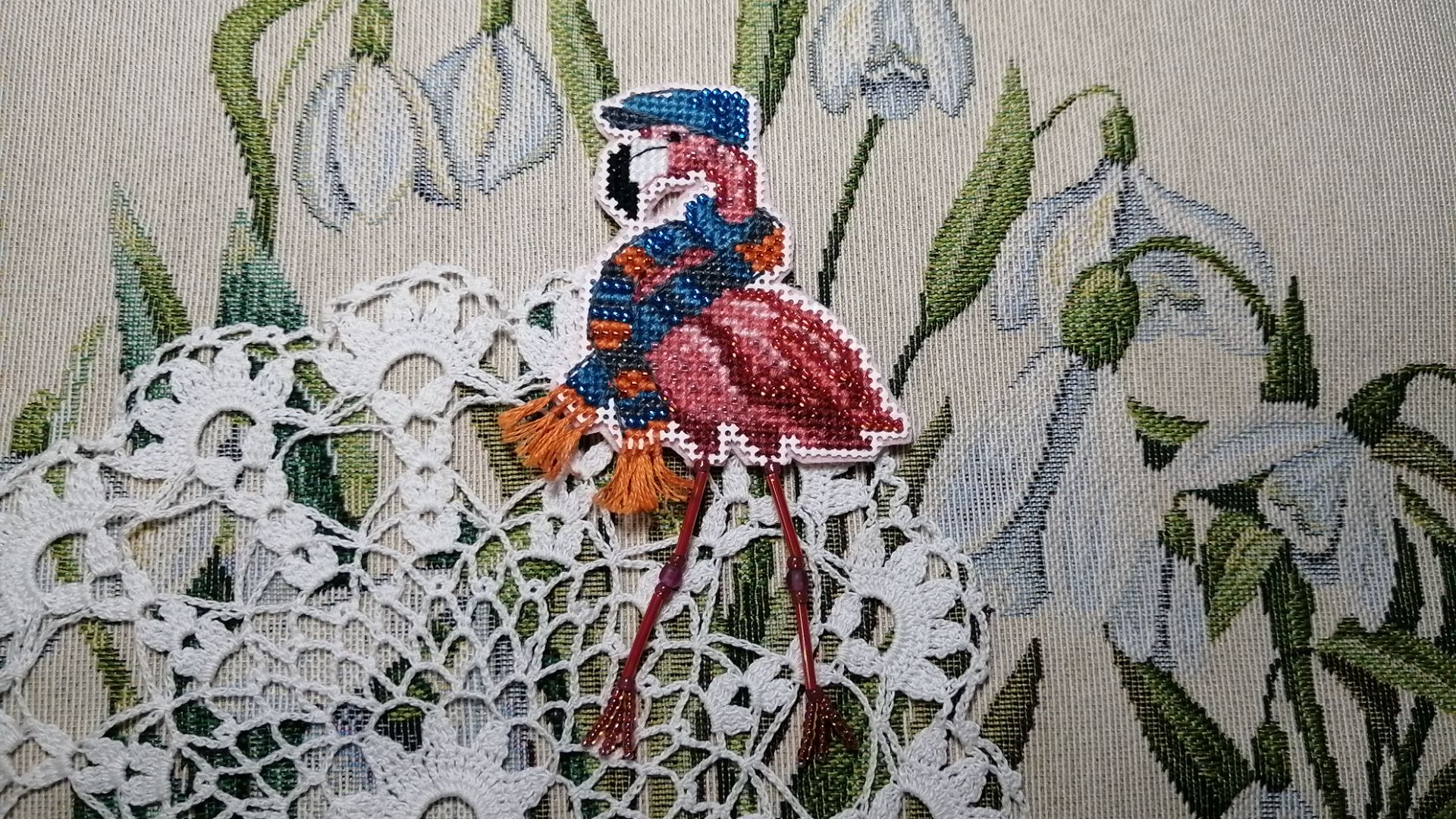 Осенний фламинго - Fall Flamingo (Mill Hill, MH18-2123): от обзора набора до готовой работы