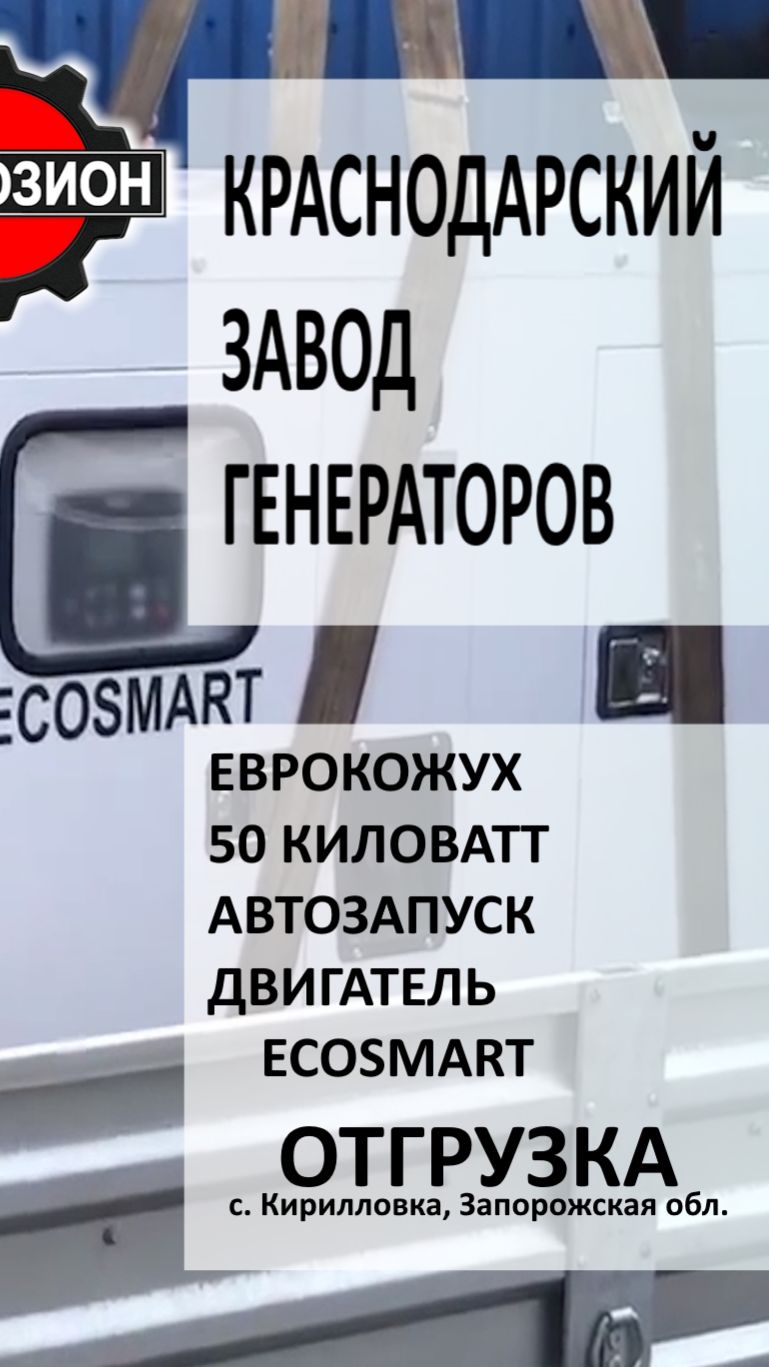 Дизельный генератор "Технозион" 50 кВт ECOSMART в еврокожухе с АВР клиенту в с.Кирилловка, Запорожье