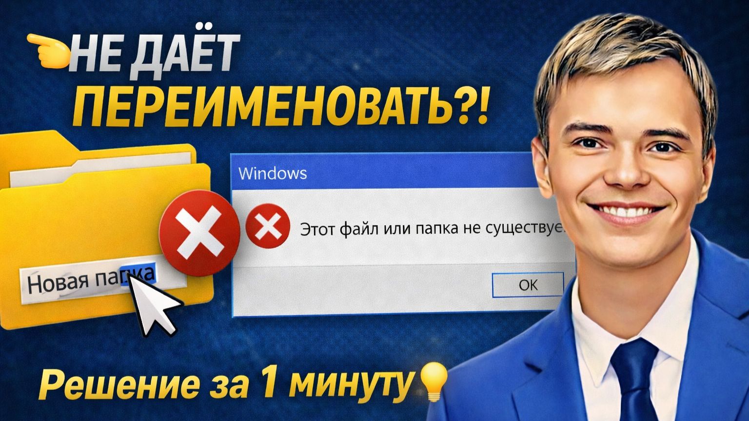 Не удаётся переименовать папку — этот файл не существует (решение за 1 минуту)