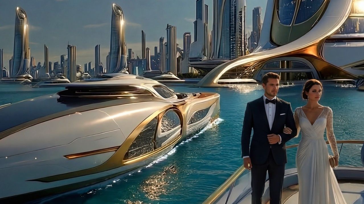 Floating City in the Year 2100 | 1 Hour Futuristic Sci-Fi Ocean City Ambience for Relax