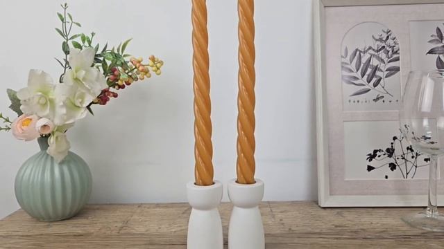 Набор витых свечей КОНТОРТО, парафин, оранжевый, 25 см, 2 шт., ACC703190-2