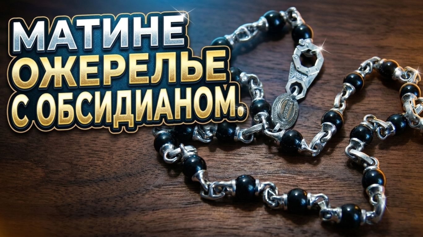 Матине или ожерелье с обсидианом .Ч2