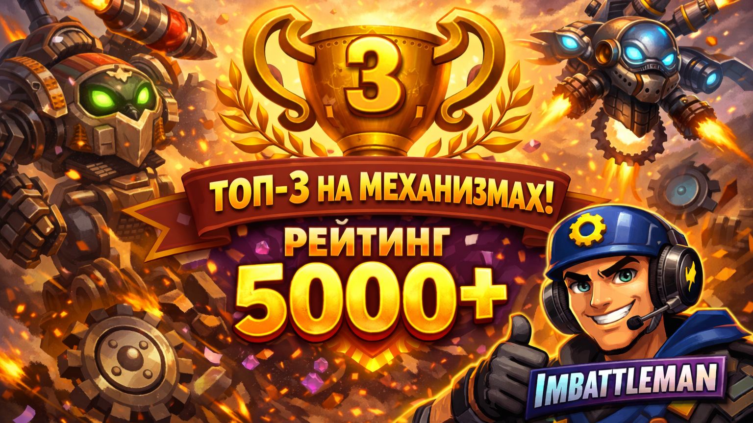 Hearthstone Battlegrounds | Топ-3 на Механизмах | 5000+ рейтинга