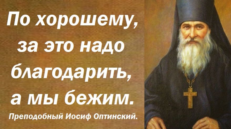 Не завидуй тем, у кого в жизни все хорошо. Может быть все наоборот. Преподобный Иосиф Оптинский.