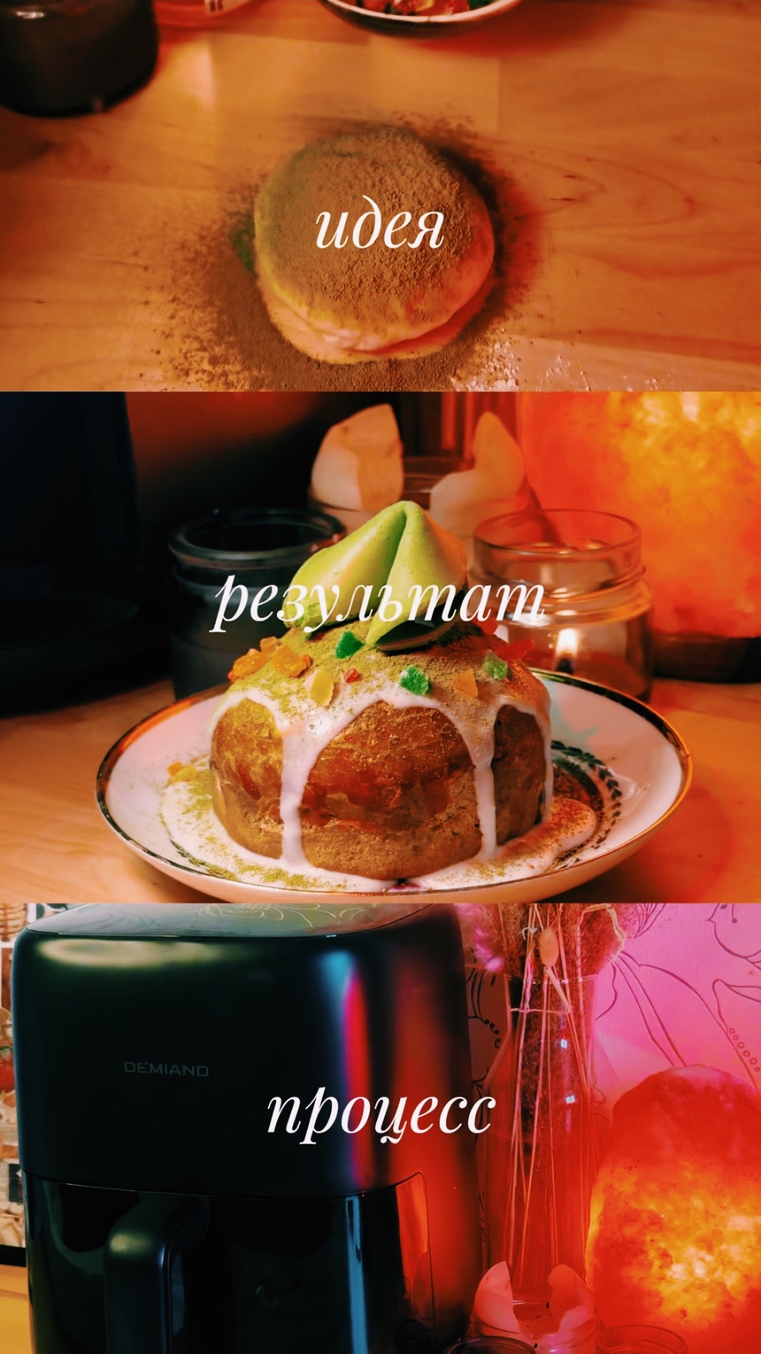 Кулич с матчей и вишнёвой начинкой в аэрогриле DEMIAND 🌸