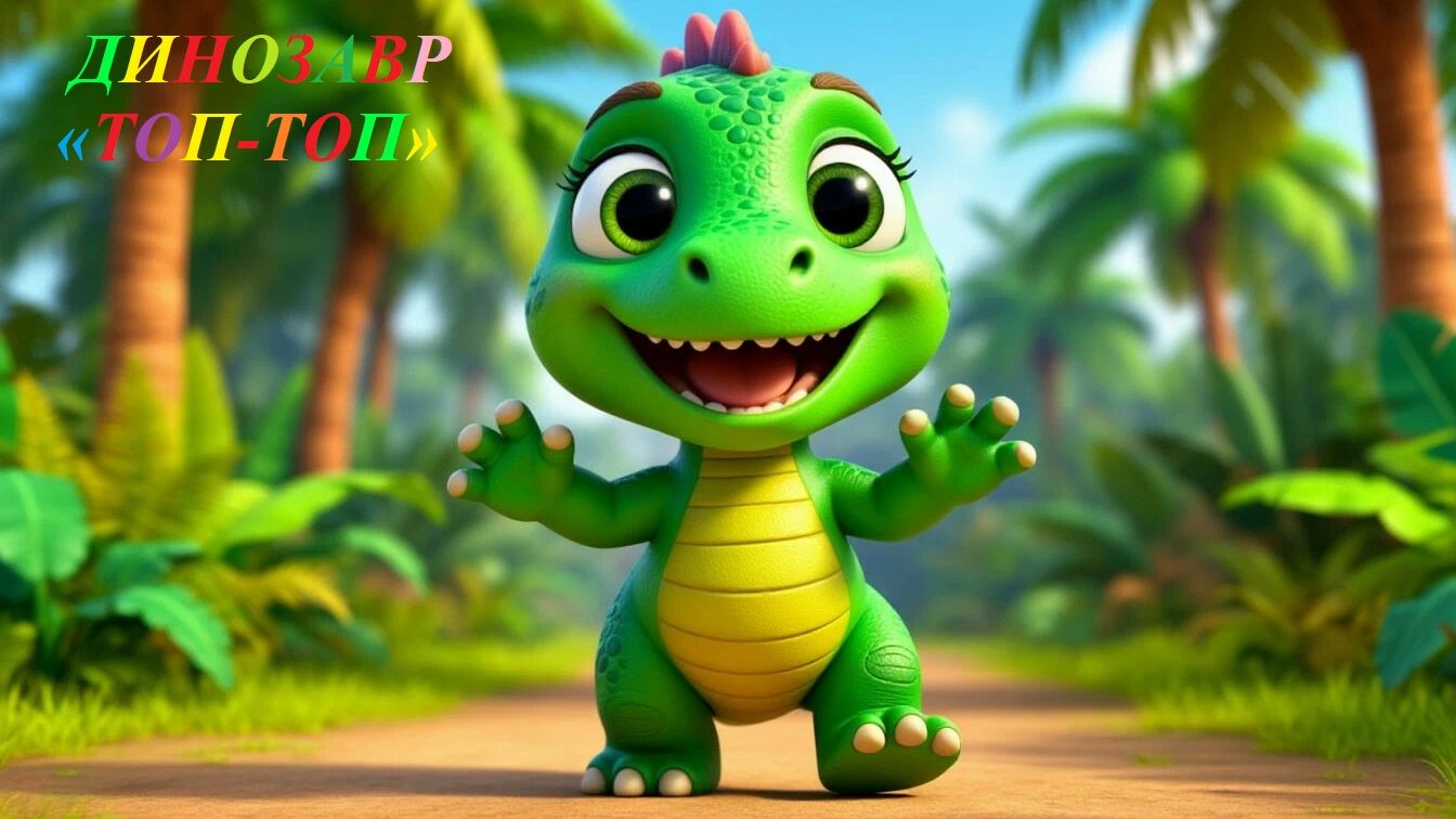 🦖 🎵  ДИНОЗАВР «ТОП-ТОП». Веселая песенка для детей