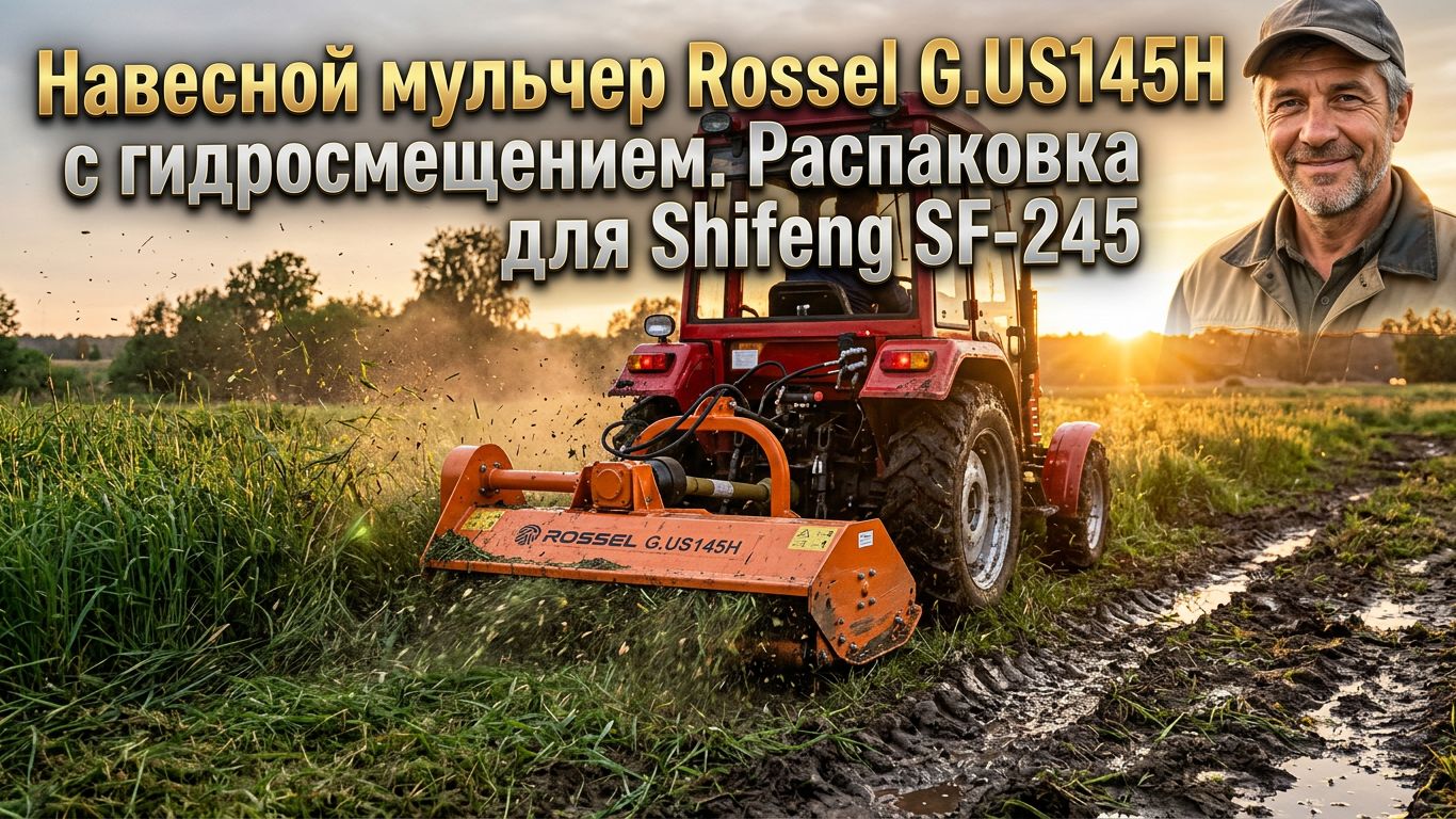 Мульчер Rossel G.US145H с гидросмещением. Распаковка и подготовка к работе. Весна 2026