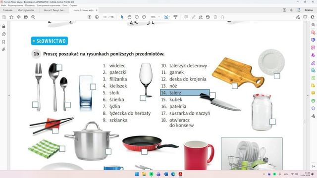 Hurra A2  урок 16. Кухонные принадлежности ед и мн число