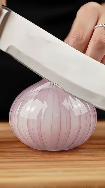 🔪🥬 Увлекательная ASMR-съемка нарезки лука | Мастерство владения ножом и хрустящие ломтики 🧅✨