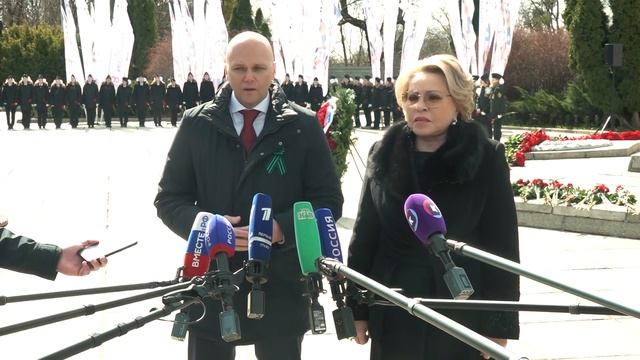 Пресс-подход Валентины Матвиенко в ходе рабочей поездки в Калининградскую область, 10 апреля 2026
