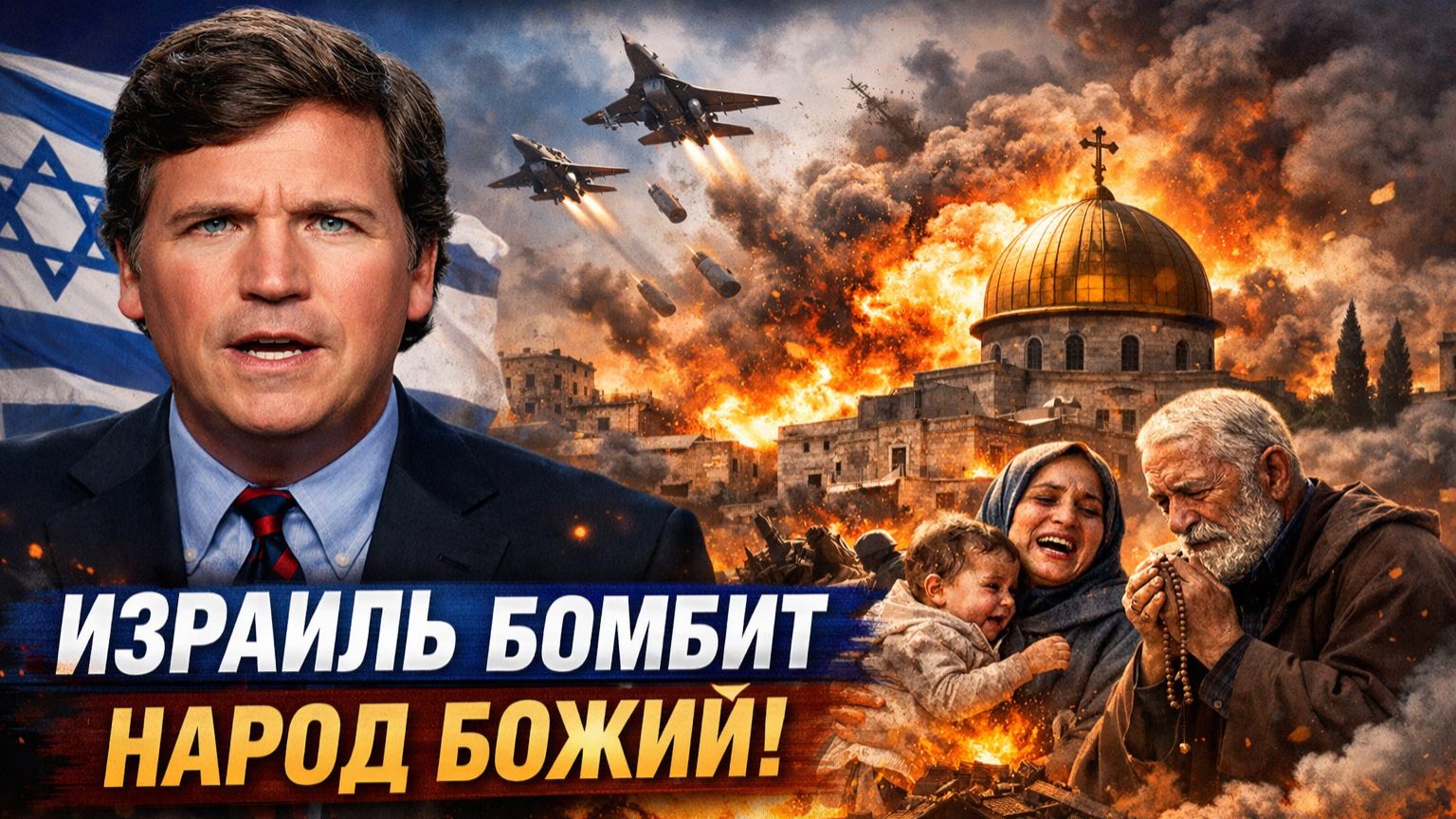 Такер Карлсон - Израиль Бомбит Народ Божий