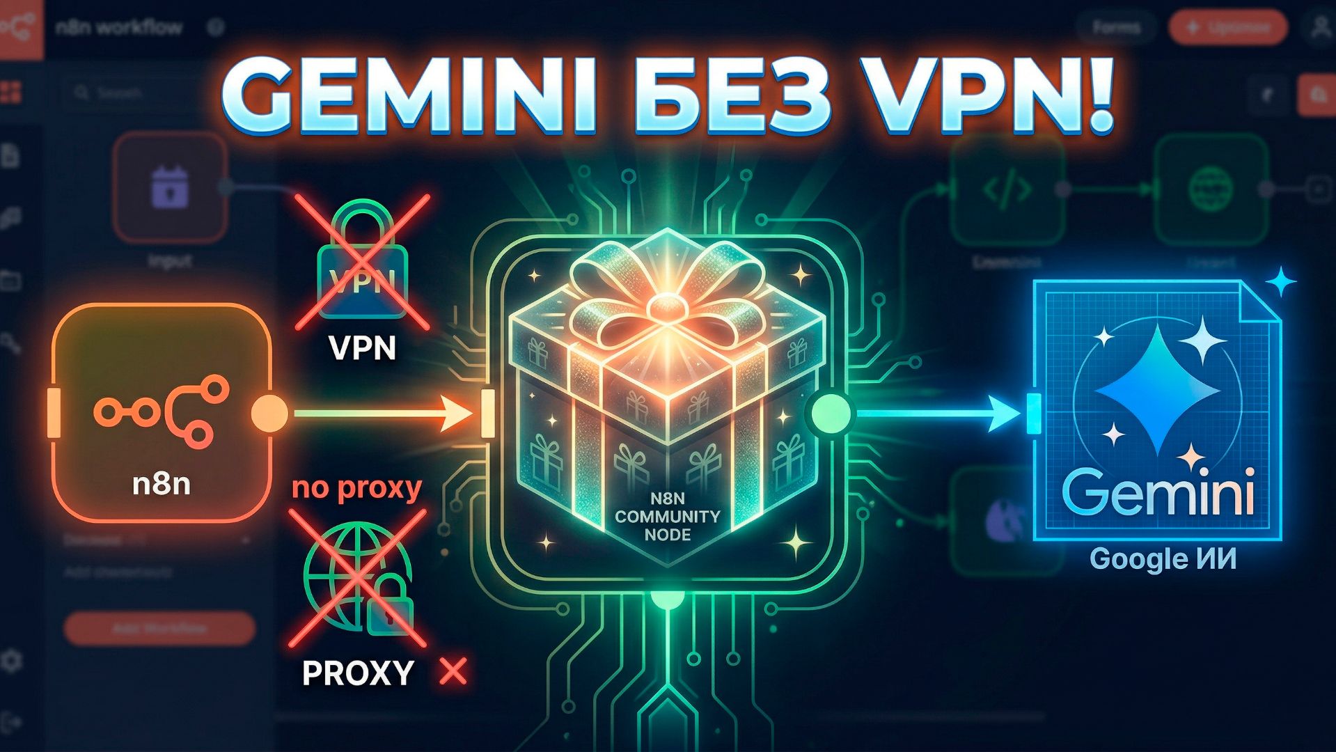 Gemini работает в России БЕЗ ПРОКСИ И VPN! Мой подарок для комьюнити n8n