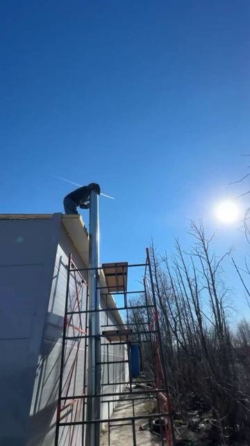 Монтаж дымохода пеллетного котла Пеллетор ЭКО 20