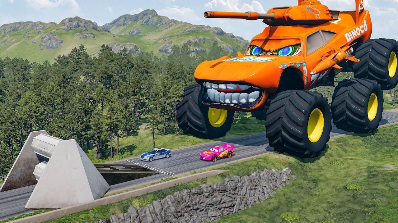 МАККУИН И ПОЛИЦЕЙСКАЯ МАШИНА ПРОТИВ ЗОМБИ МАКА, Скоростной спуск. Мультики для детей. Яркие Мультики