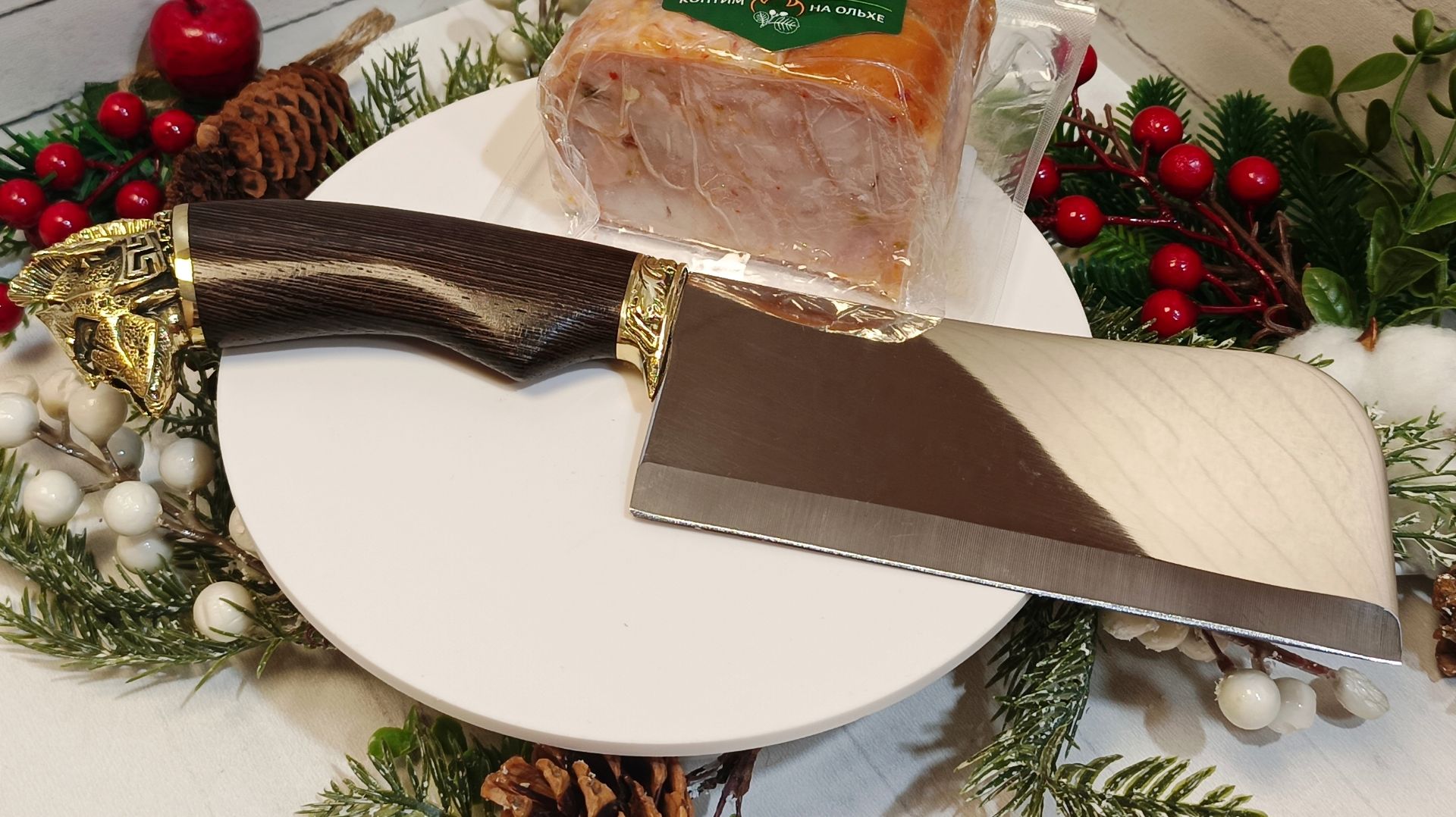 Подарочная, охотничья тяпка - Гладиатор ст 40х13, hrc 55/56 ед