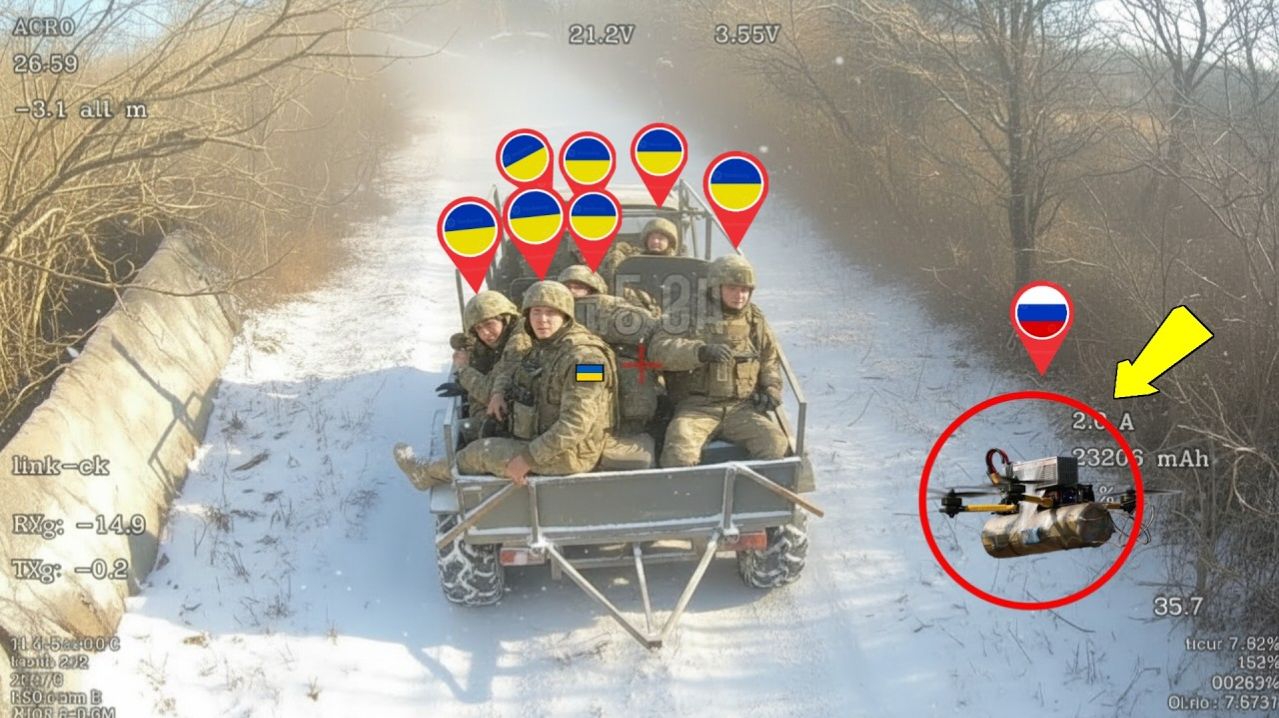 Российский FPV-дрон обнаружил движение с украинским ATV-прицепом — что произошло дальше